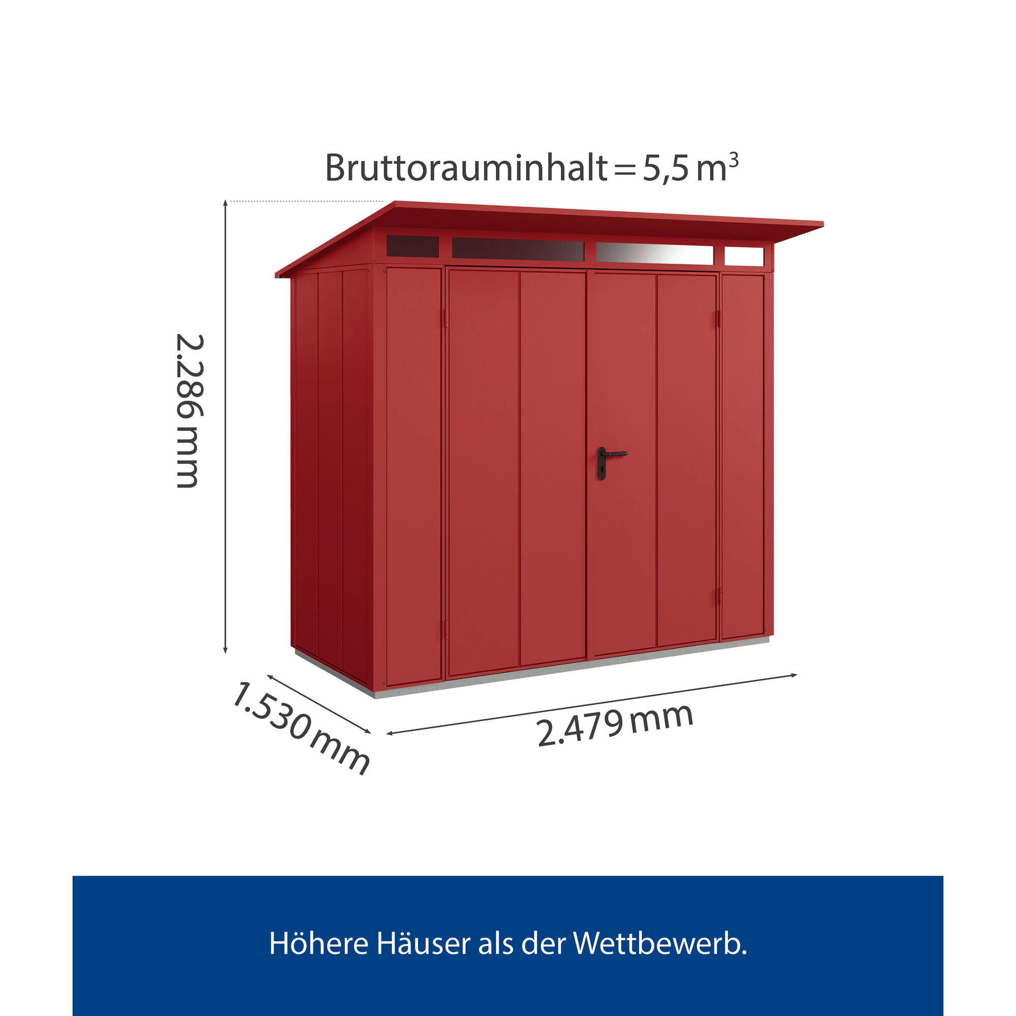 Hörmann Set Berry Modern-P,Typ1 Gerätehaus Rot online kaufen | Tennis ...