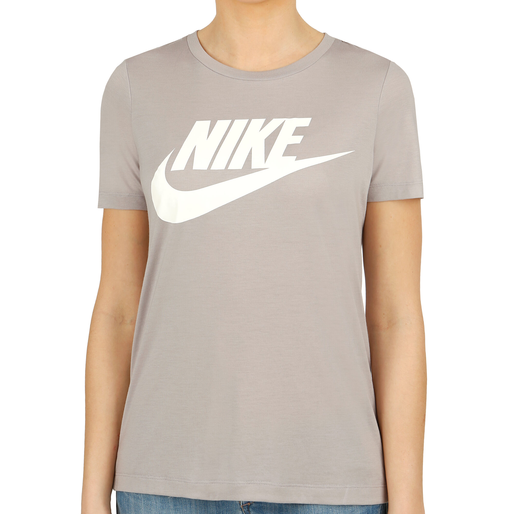 Nike Sportswear Essential T Shirt Damen Grau Weiß Online Kaufen