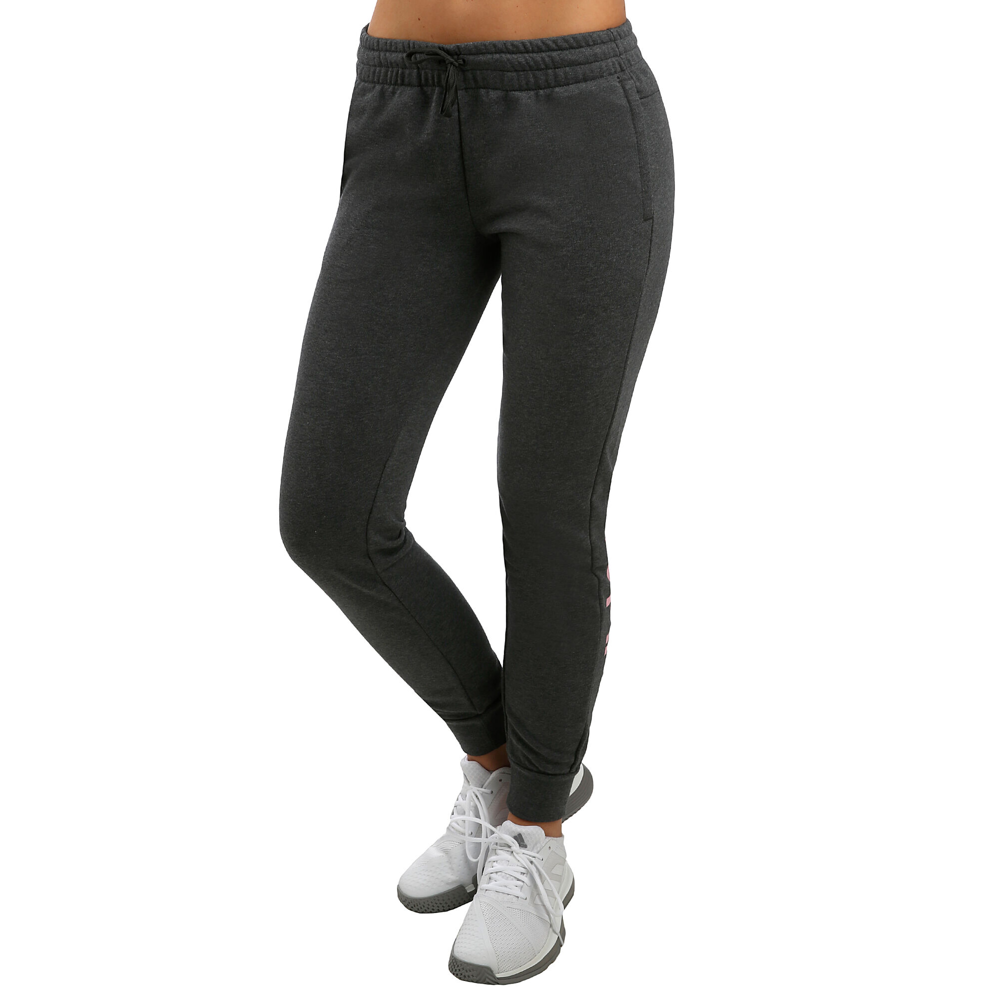 Adidas Essentials Linear Trainingshose Damen Dunkelgrau Rosa Online