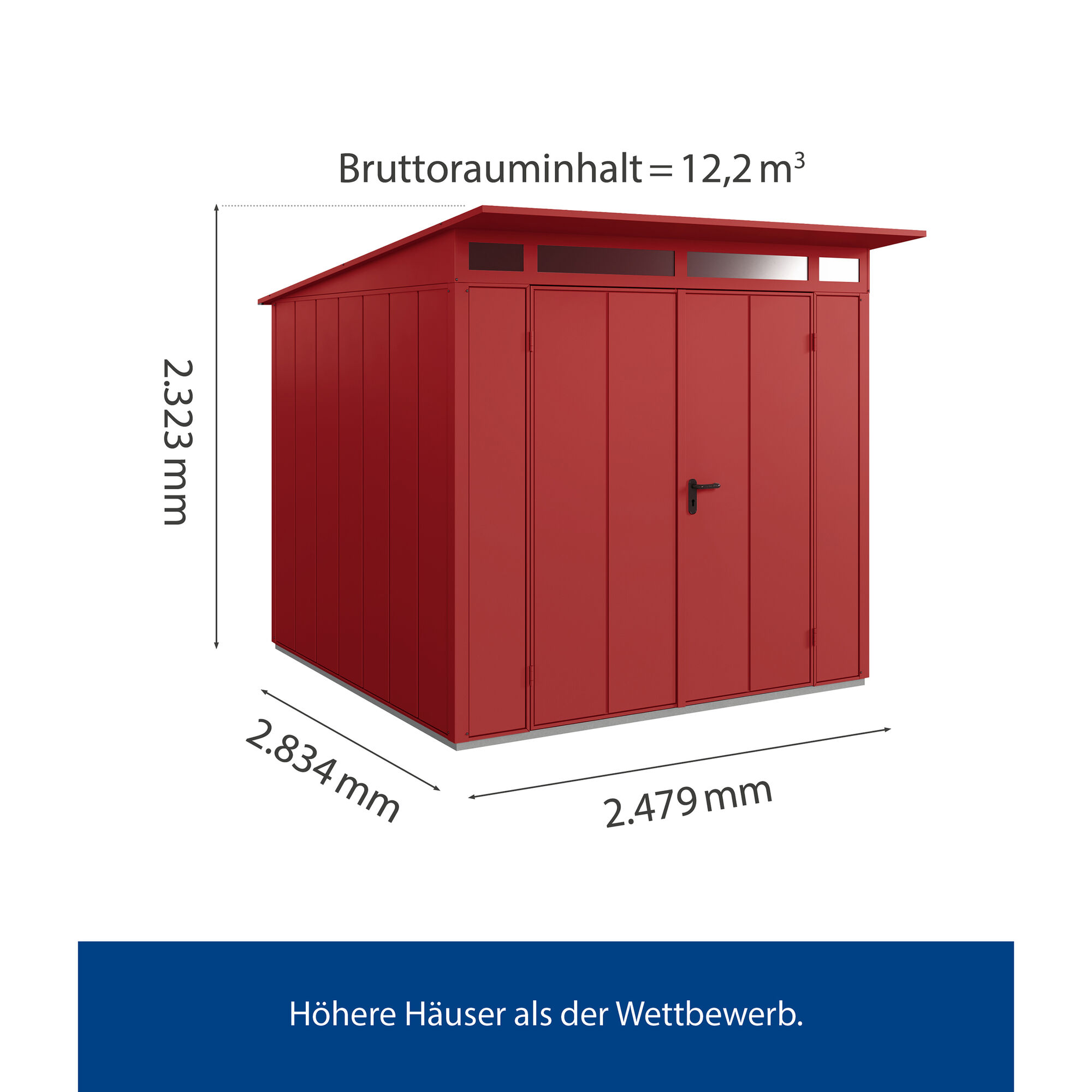 Hörmann Set Berry Modern-P,Typ 2 Gerätehaus Rot online kaufen | Tennis ...