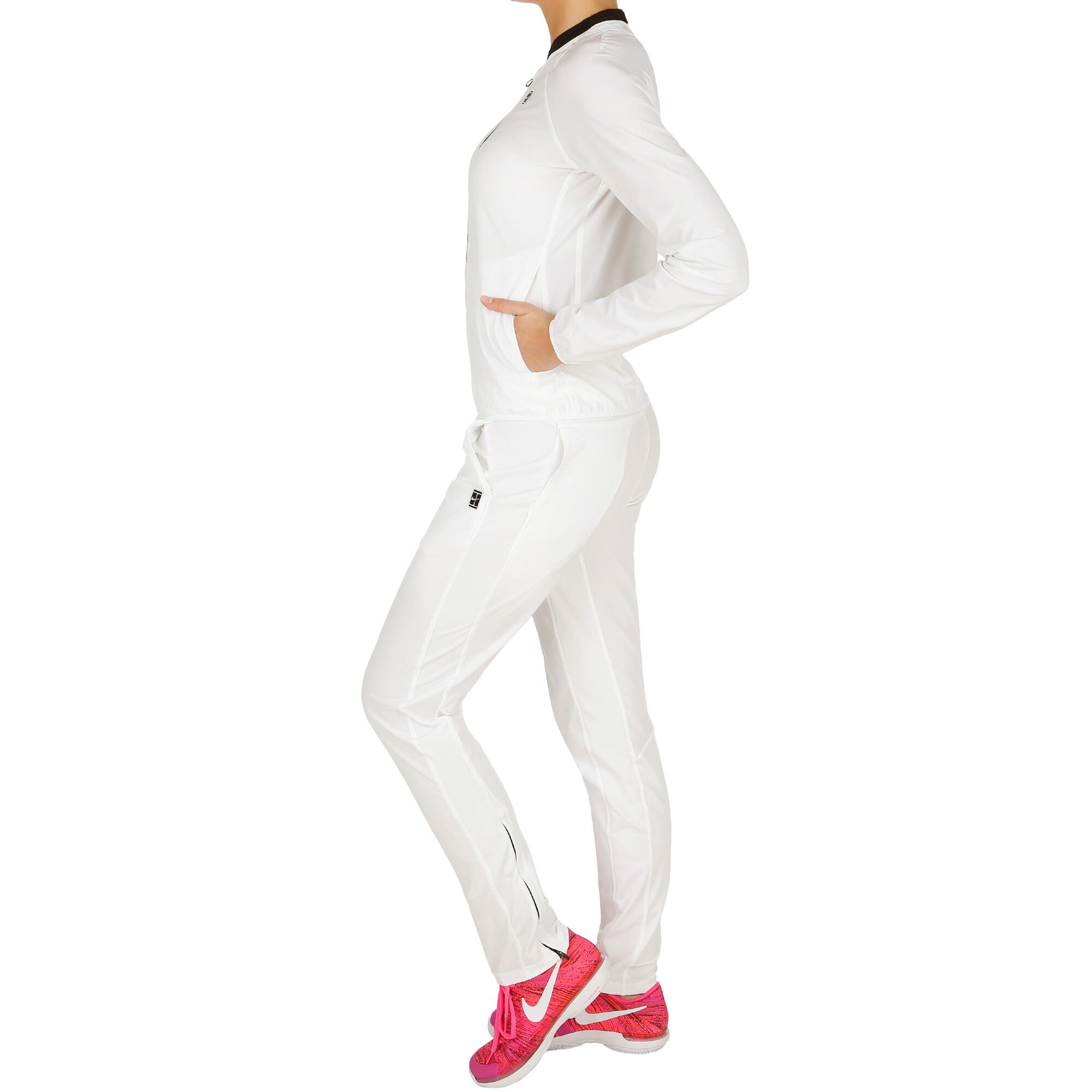 Nike Court Woven Warm Up Trainingsanzug Damen Weiß Schwarz Online