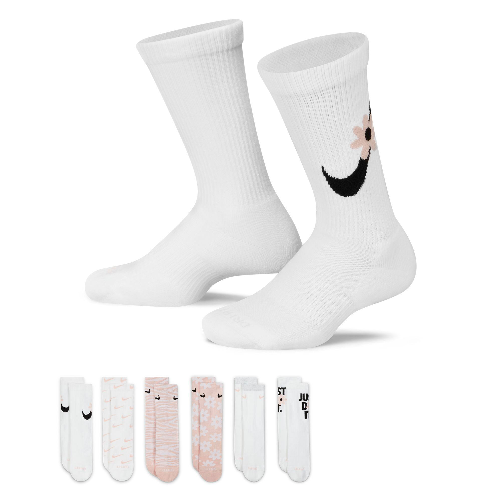 Nike Everyday Plus Cushioned Crew Tennissocken 6er Pack Mehrfarbig ...