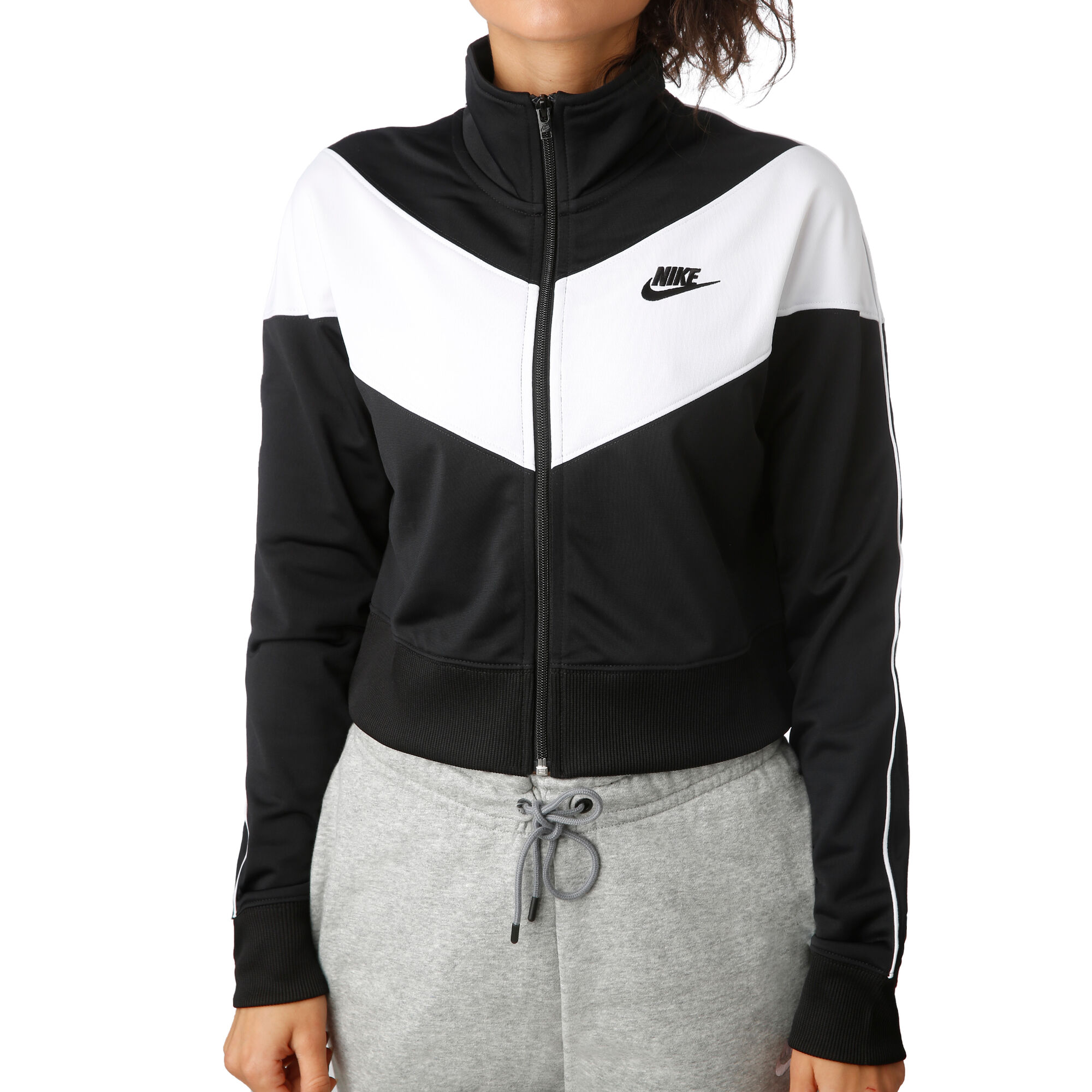 Nike Sportswear Heritage Trainingsjacke Damen Schwarz Weiß Online