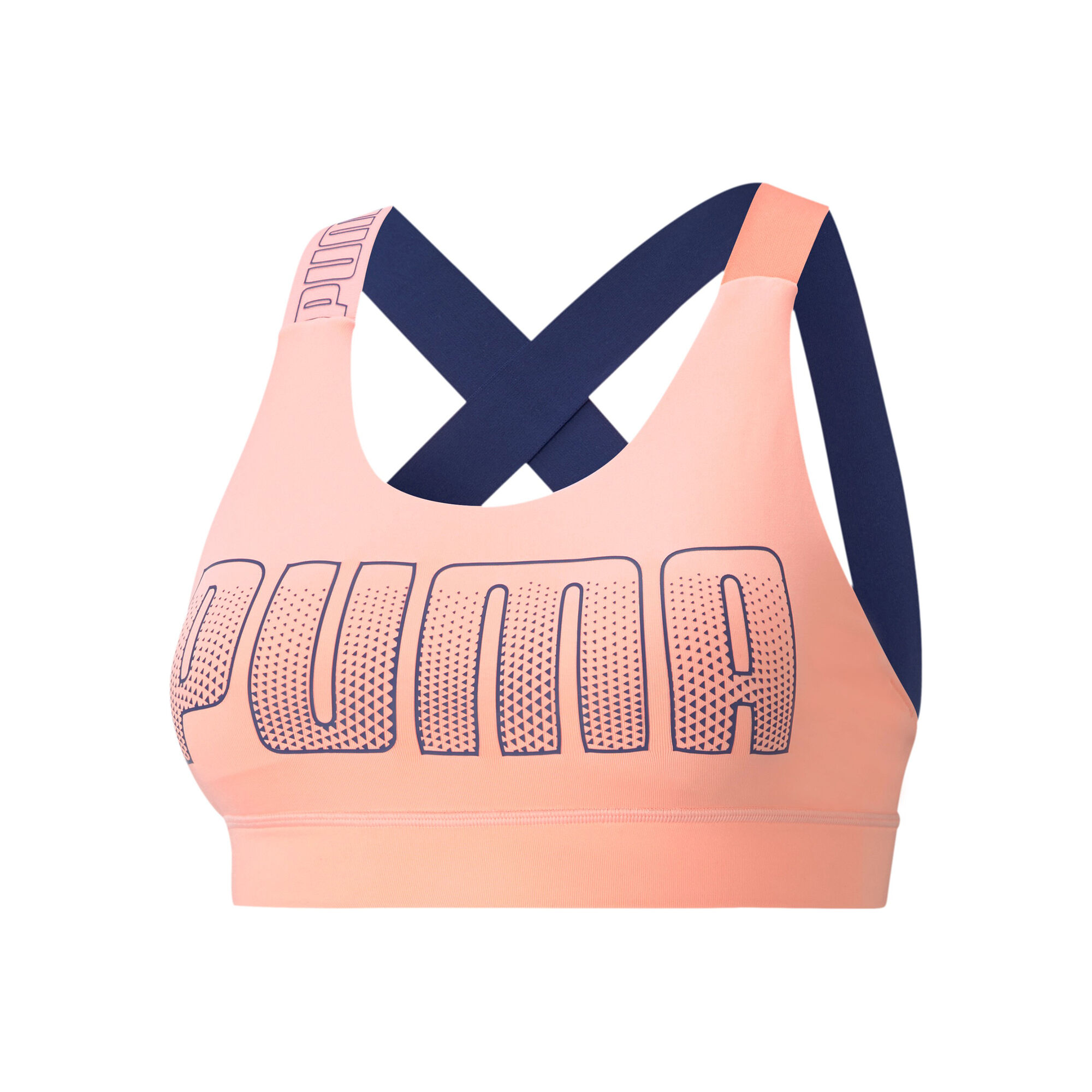 Puma Mid Impact Feel It Sport-BH Damen Apricot, Dunkelblau online ...